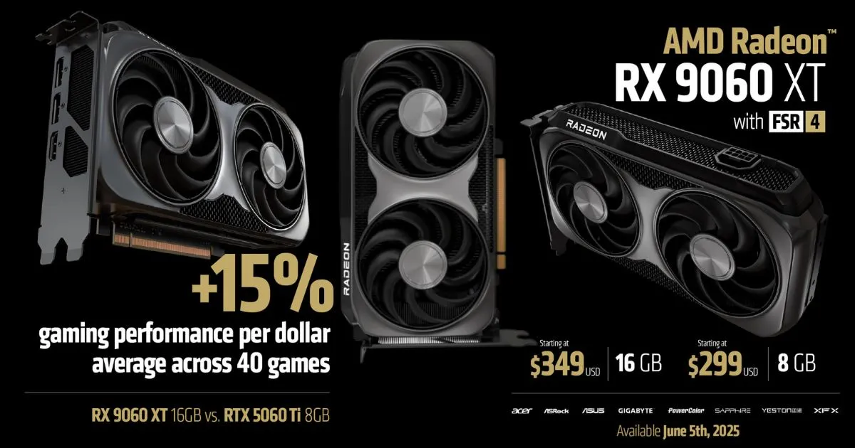 AMD Unveils Radeon RX 9060 XT - $299 8GB And $349 16GB Models To ...