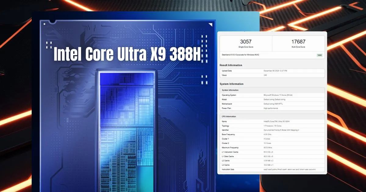 Intel's Next-Gen Core Ultra X9 388H Laptop CPU Leaks, Showing ...
